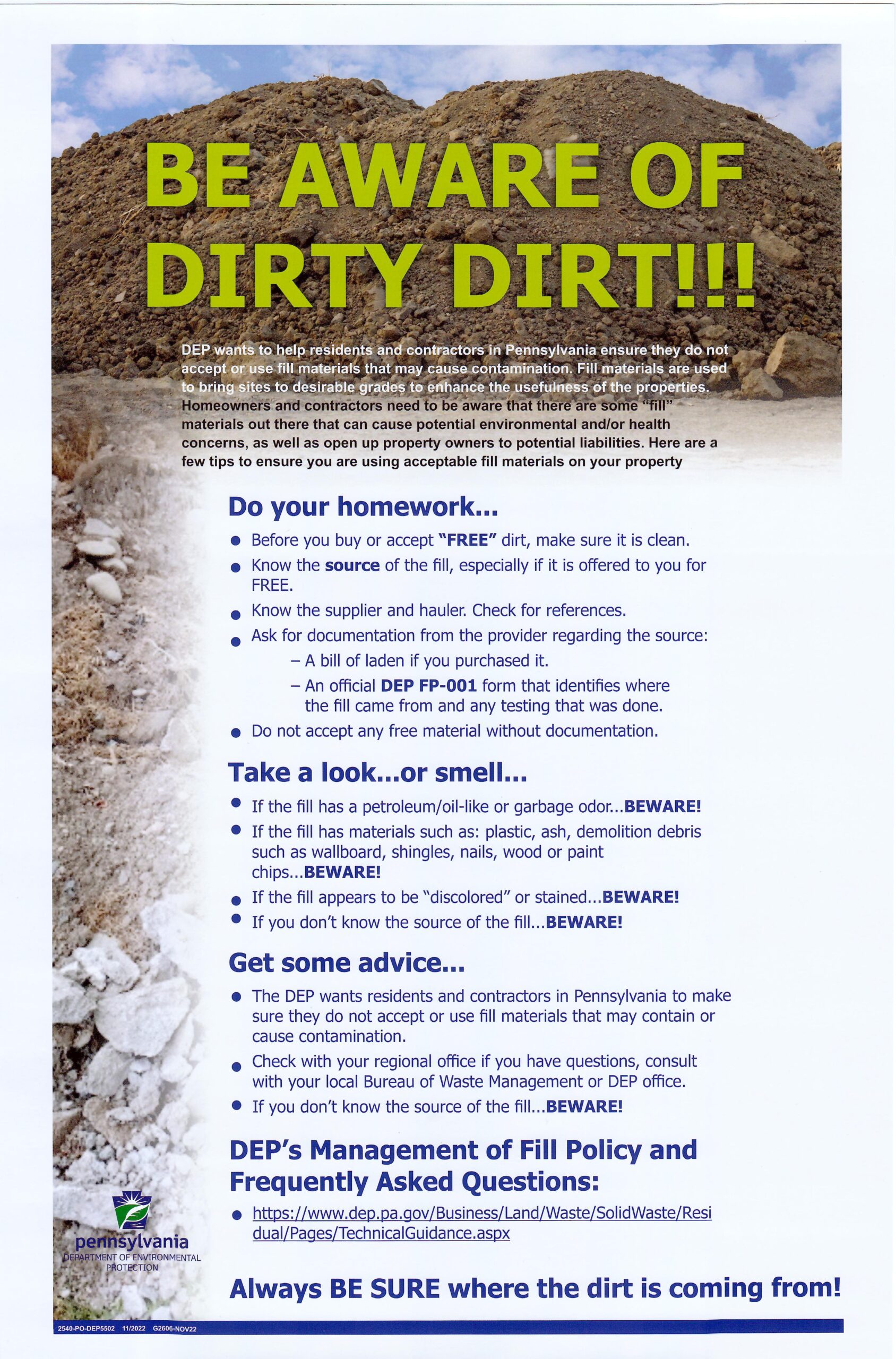 Guidelines for dirt and streams from PA Department of Environmental ...